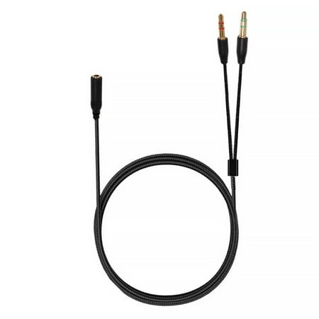2-in-1 3.5mm Headphone Mic Adapter Parts Portable Cable Fast Speed Low ...