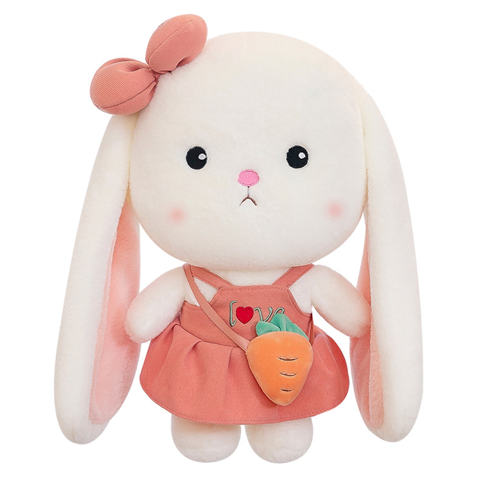 Hesroicy Rabbit Plush Toy Carrot Rabbit Shape Soft Pastel Colors Throw ...