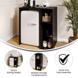 Emma Oliver Small Dorm Mini Fridge Stand With Dual Side Cubbies And