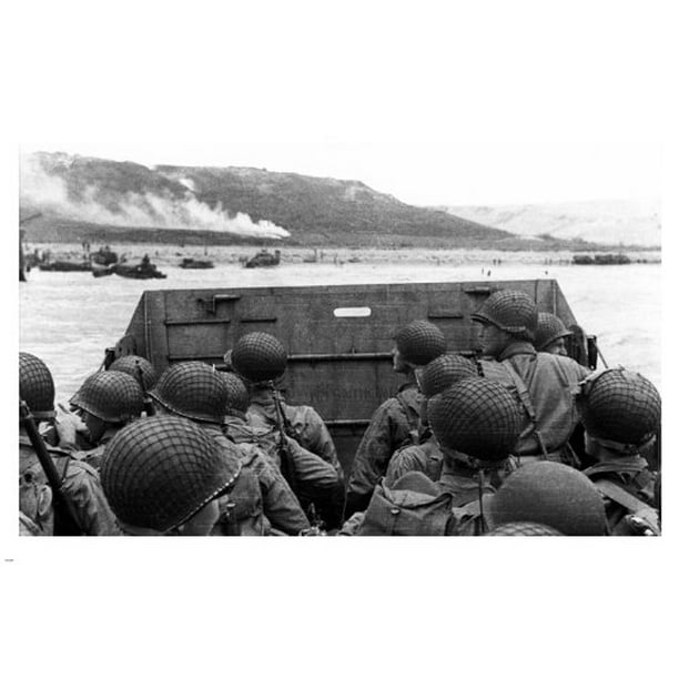 Marines Beach Landing Poster 24X36 Ww2 War History B/W Photo Guns ...