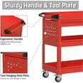 Odaof 3 Tier Mobile Metal Toolbox, Rolling Tool Cart with Wheels and ...