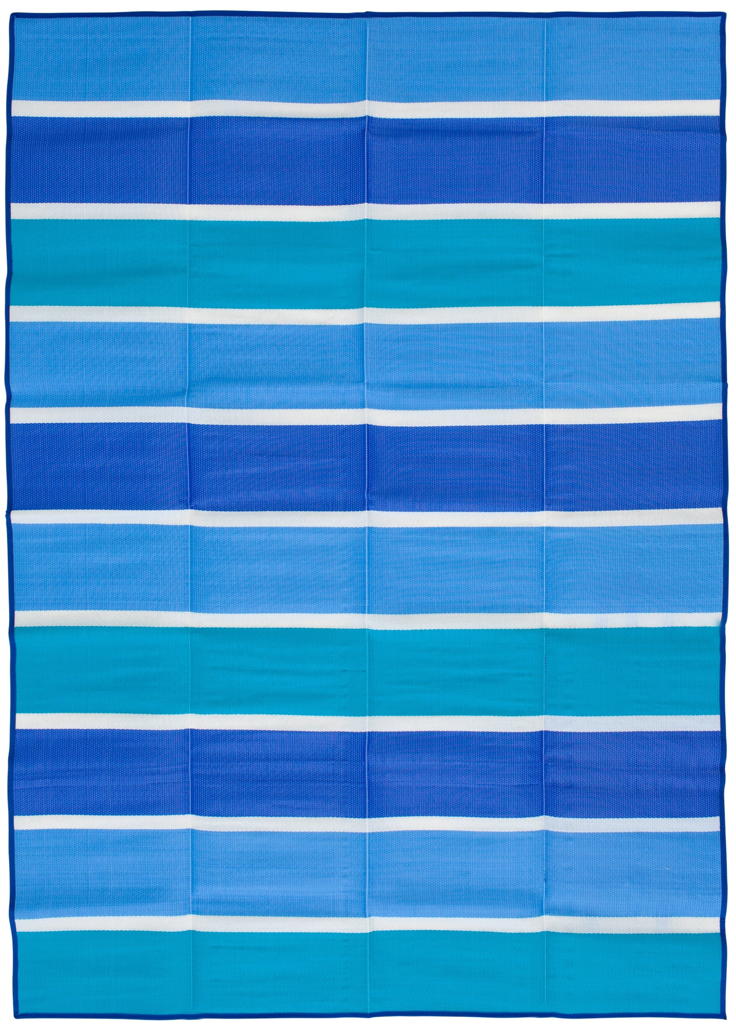 Mainstays Olefin 5'x7' Blue Stripe Outdoor Family Beach Mat - Walmart.com