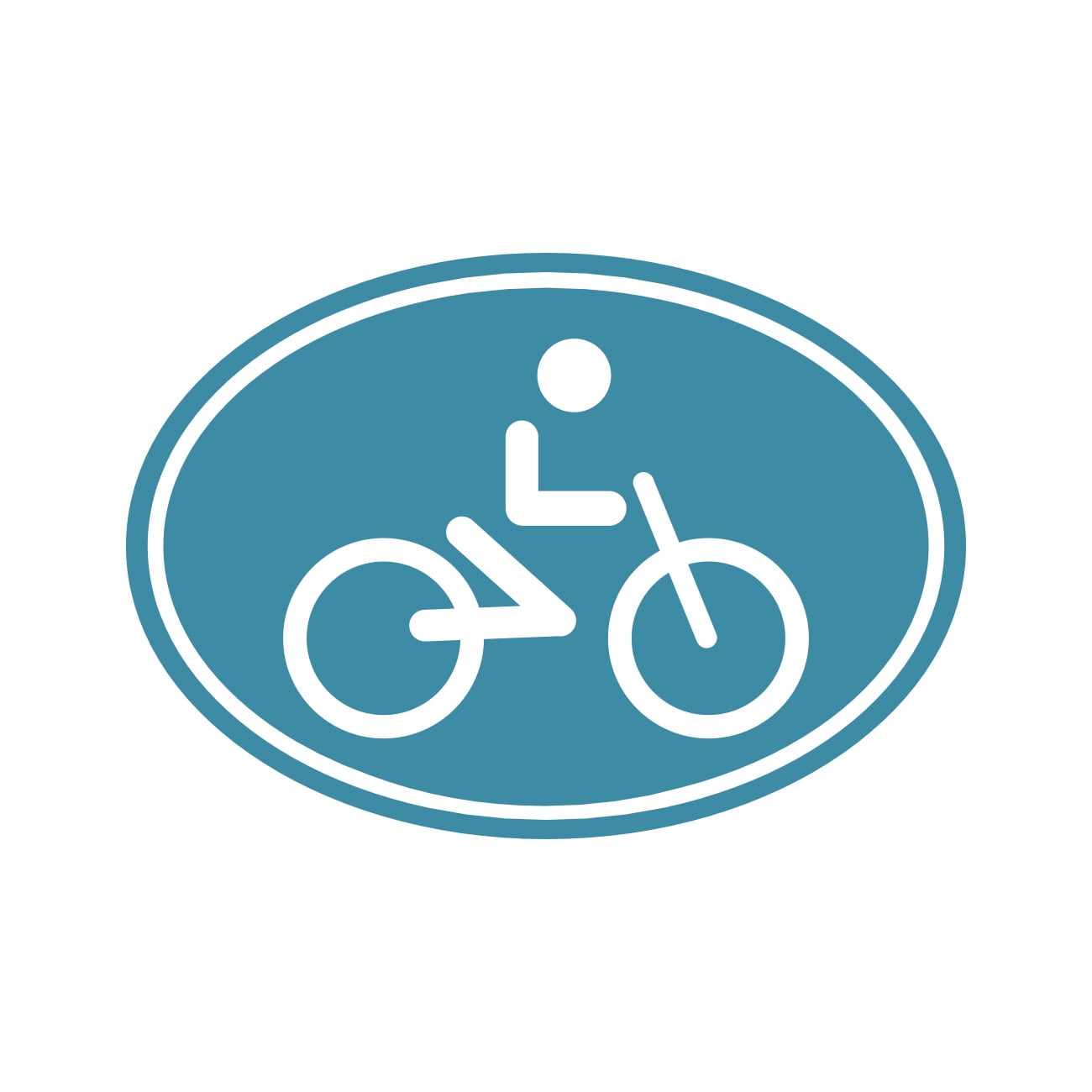 Oval Cycling Sticker Decal Die Cut - Self Adhesive Vinyl - Weatherproof ...