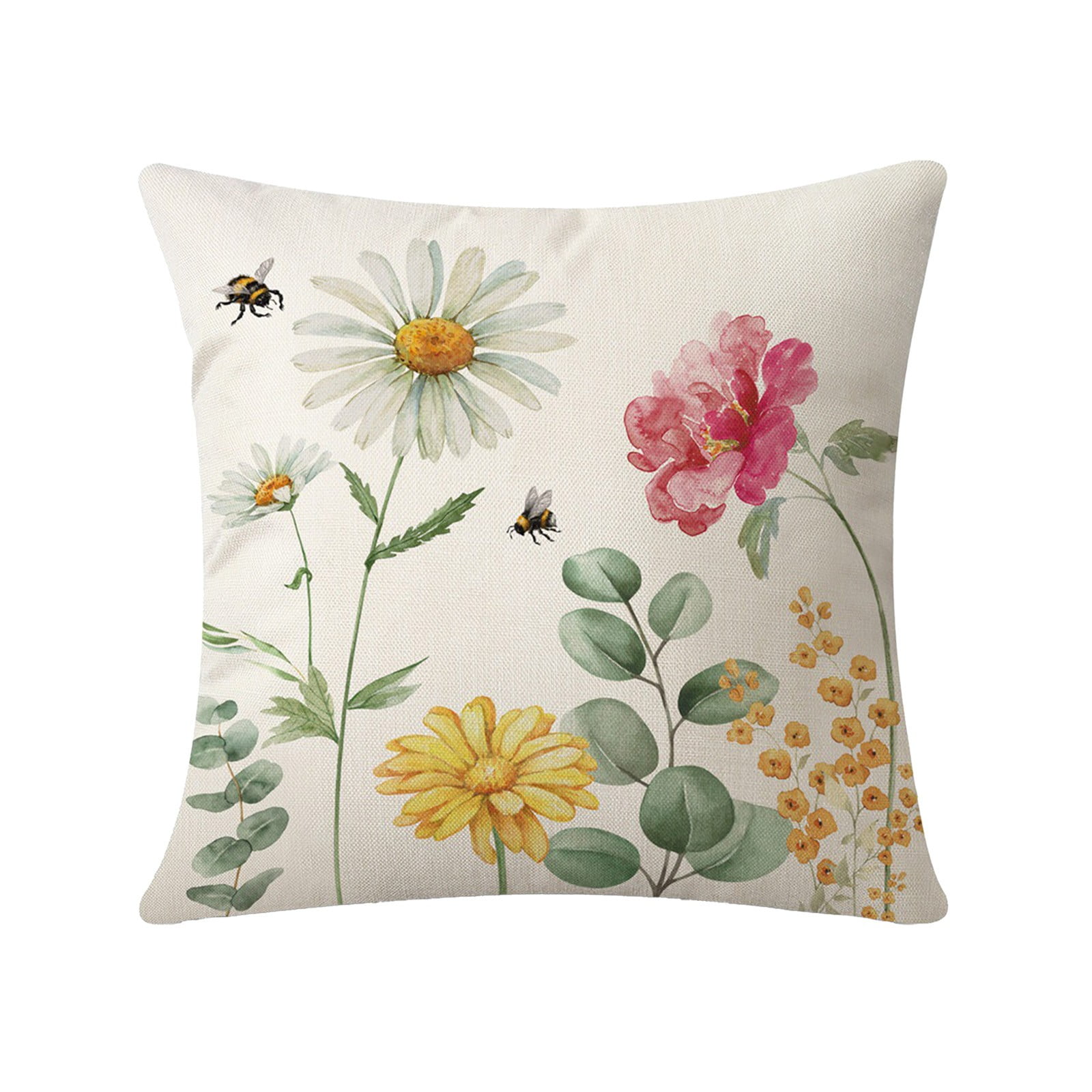 Click here for Vwrxbz Watercolor Flower Throw Pillowcase Farmhous... prices