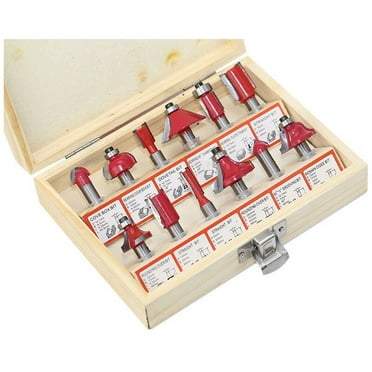 Hiltex 10100 15-Piece Tungsten Carbide Router Bit Set, Durable, Heat ...