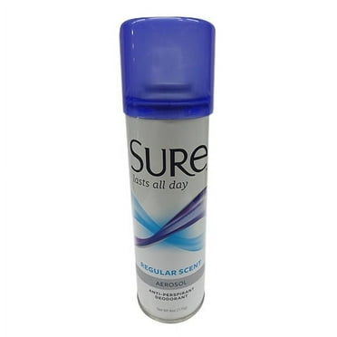 Sure Deodorant Antiperspirant, 6 Ounce Aerosol, Regular Fragrance, Stay ...