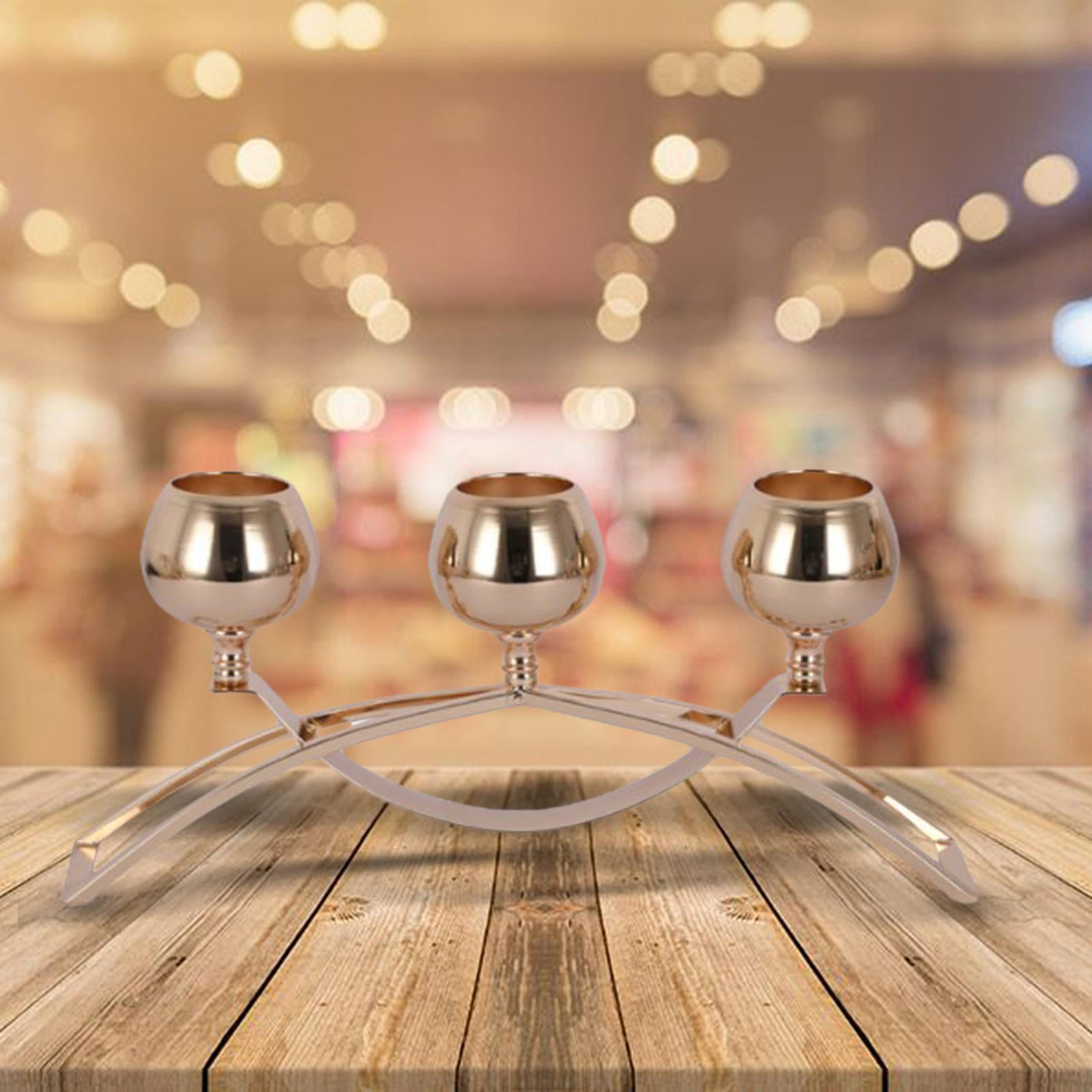 Luxury Candle Holder 3 Arms Metal Candelabrum Arch Bridge Candlestick ...