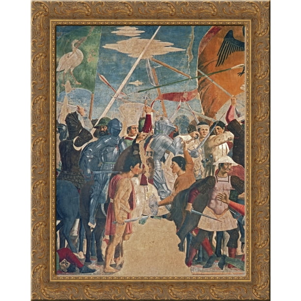 Battle between Heraclius and Chosroes (detail) 24x20 Gold Ornate Wood ...