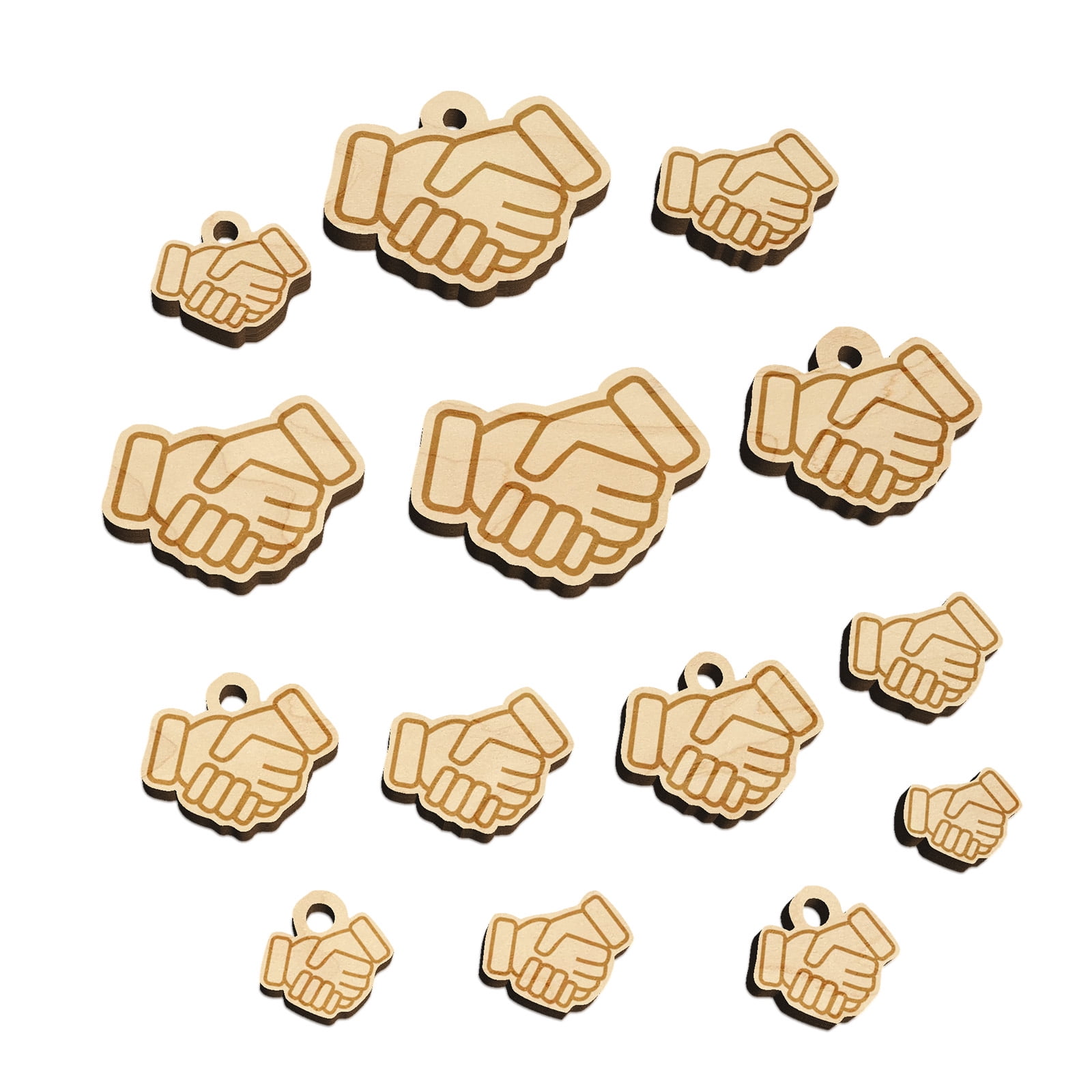 Shaking Hands Agreement Icon Wood Mini Charms Shapes DIY Craft Jewelry ...
