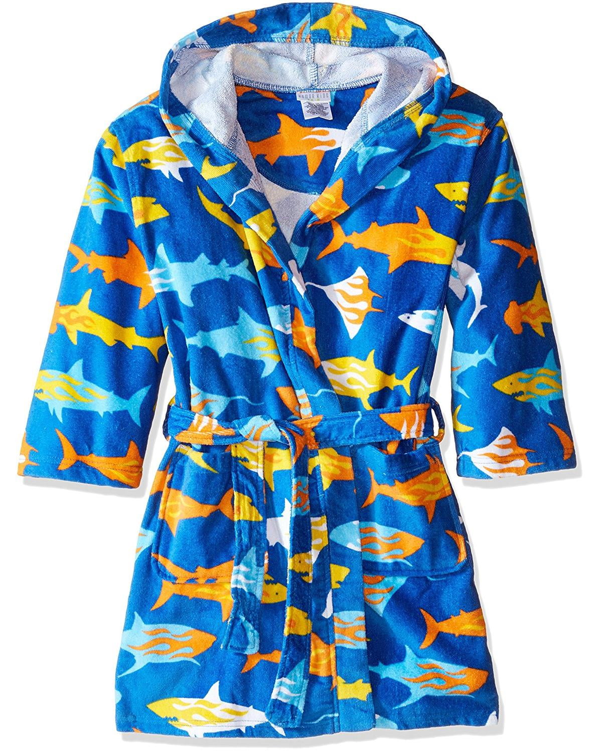Komar Kids Boys Bath Robe Cover Up Cotton Hooded Terry, Sizes 4-12 ...