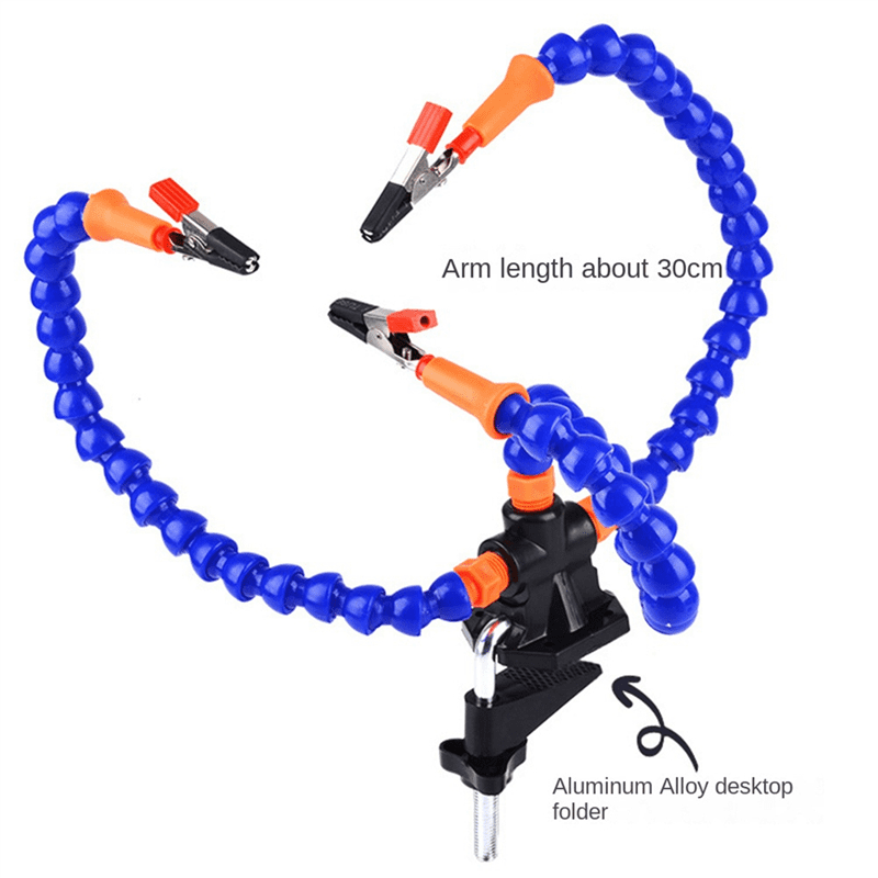 Table Clamp Soldering Station with 3 Flexible Arms Soldering Iron ...