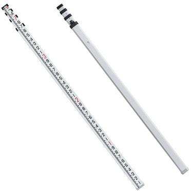 AdirPro 16-Foot Aluminum Grade Rod - 10ths, Dual Sided 5-Section ...