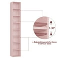 Homfa 2PCs 8-Tier Tall Multimedia Shelf, Adjustable Bookshelf/Bookcase ...