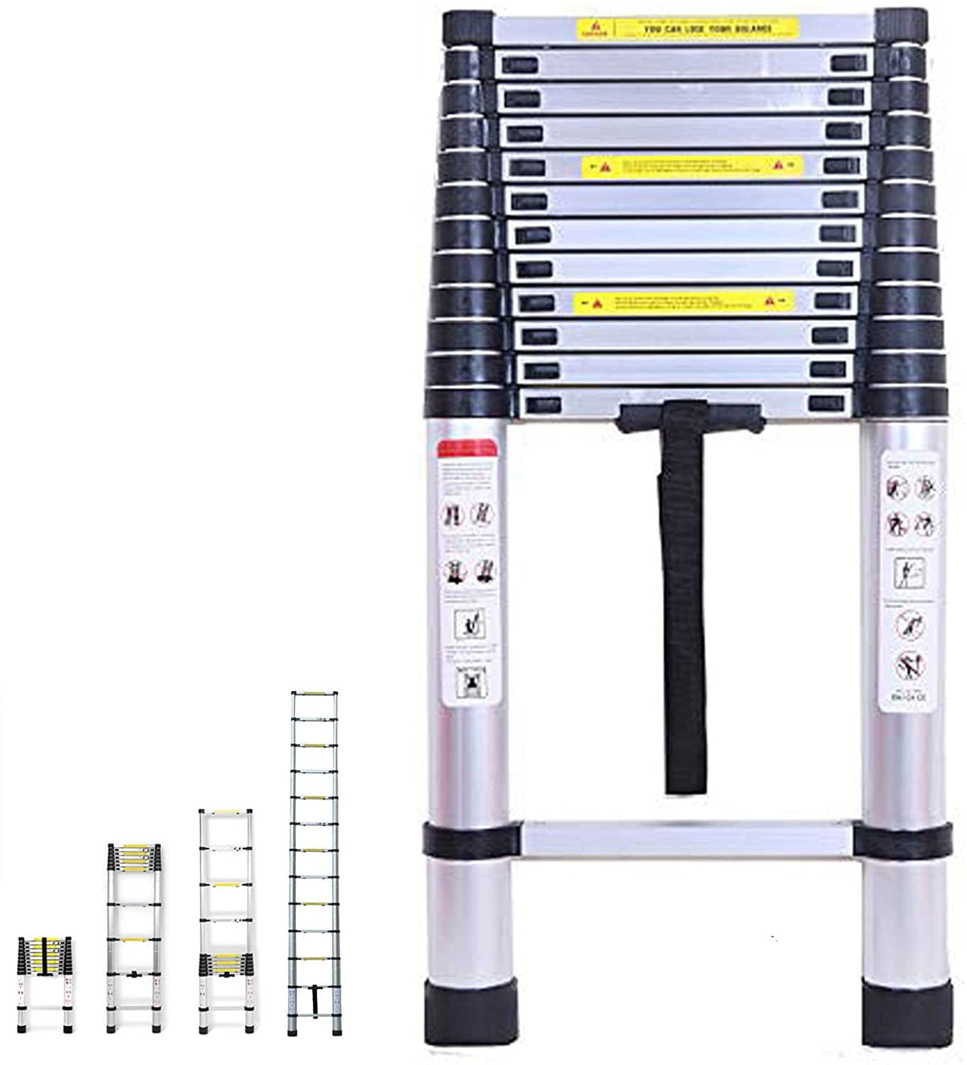 Bowoshen 16.5Ft Aluminum Telescoping Ladder, Portable & Multi-Purpose ... Bowoshen 16.5Ft Aluminum Telescoping Ladder, Portable & Multi-Purpose ...