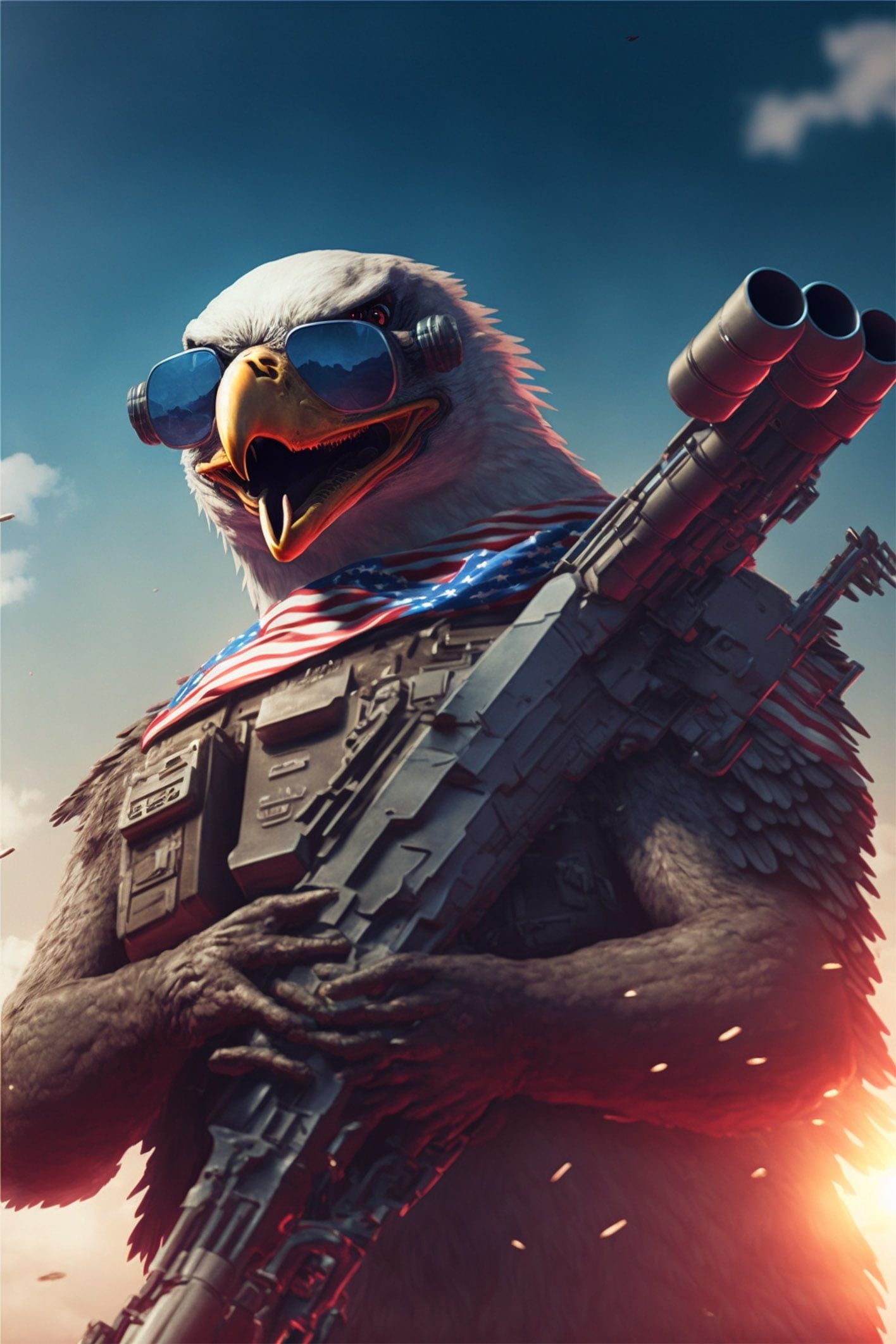 24x36 gallery poster, Bald Eagle Patriot p1 - Walmart.com