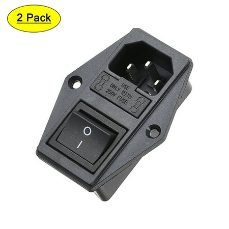 IEC320 C14 AC 250V 10A Power Socket Power Cord Inlet w Fuse Holder and ...