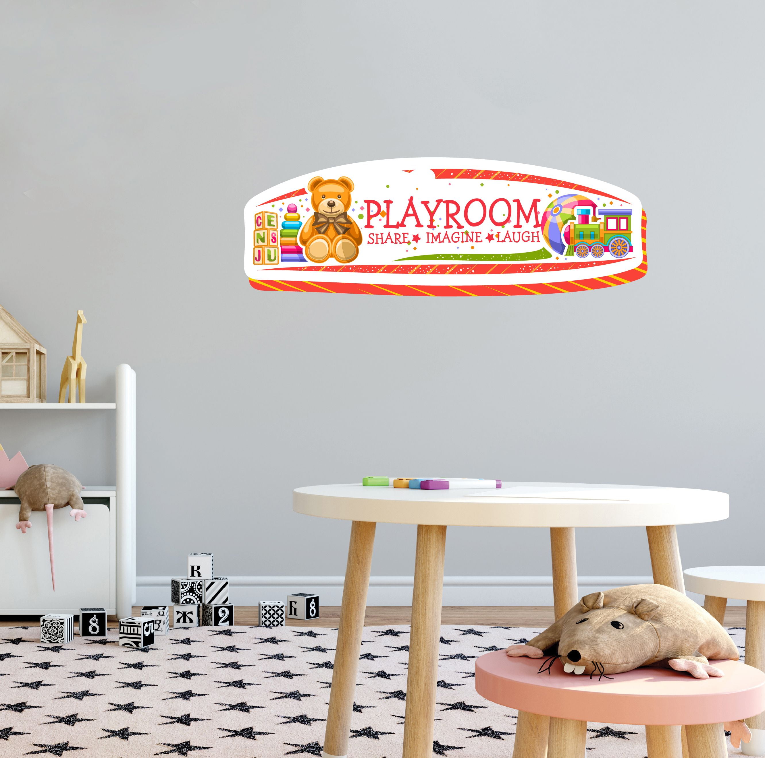 KIDS PLAYROOM - Multicolored Vinyl Decoration Sticker Playroom Share ...