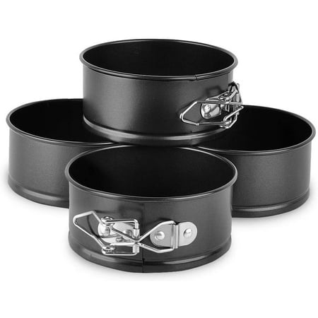 Springform Cake Pan Set of 4, 4 Inch on-Stick Leakproof Ro nd Cake Pan ...