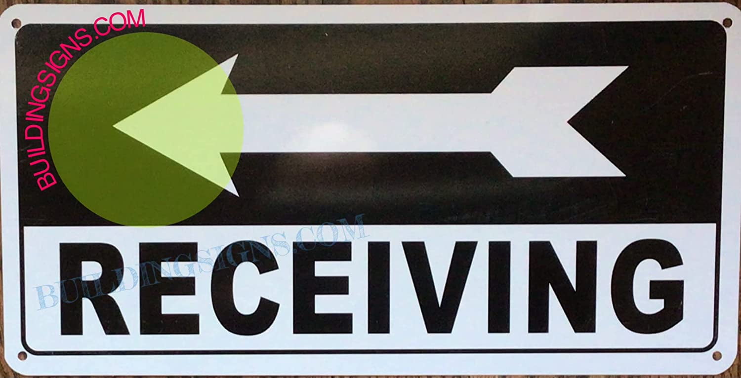 Receiving Left Arrow Signs (Black, Rust Free-Aluminum, 6X12 INCH) (ref ...