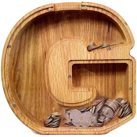 P onalized Alphabet Piggy Bank, Wooden Lett A to Z Piggy Bank, Creative ...