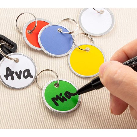 Paper Key Tags - 100 Pack Paper Key ID Label Name Tags with Split Ring ...