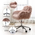 Fluffy Upholstered Dressing Chair, SYNGAR Modern Faux Fur Vanity Chair ...