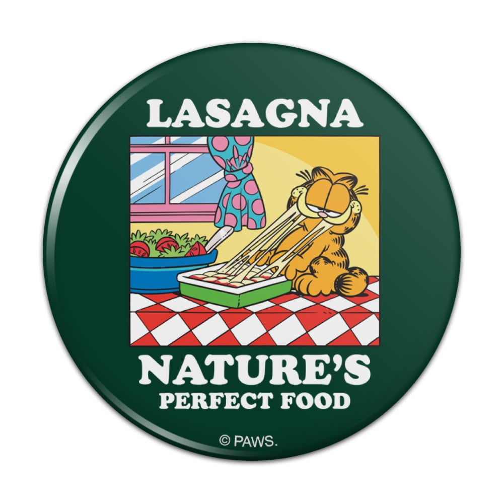 Garfield Lasagna The Perfect Food Kitchen Refrigerator Locker Button ...