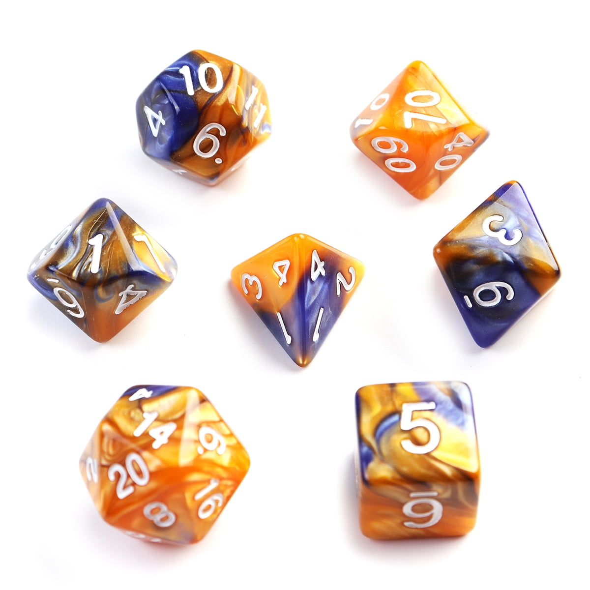 7 Pcs Acrylic Polyhedral Dice D4-D20 Set for Dungeons Dragons Games ...