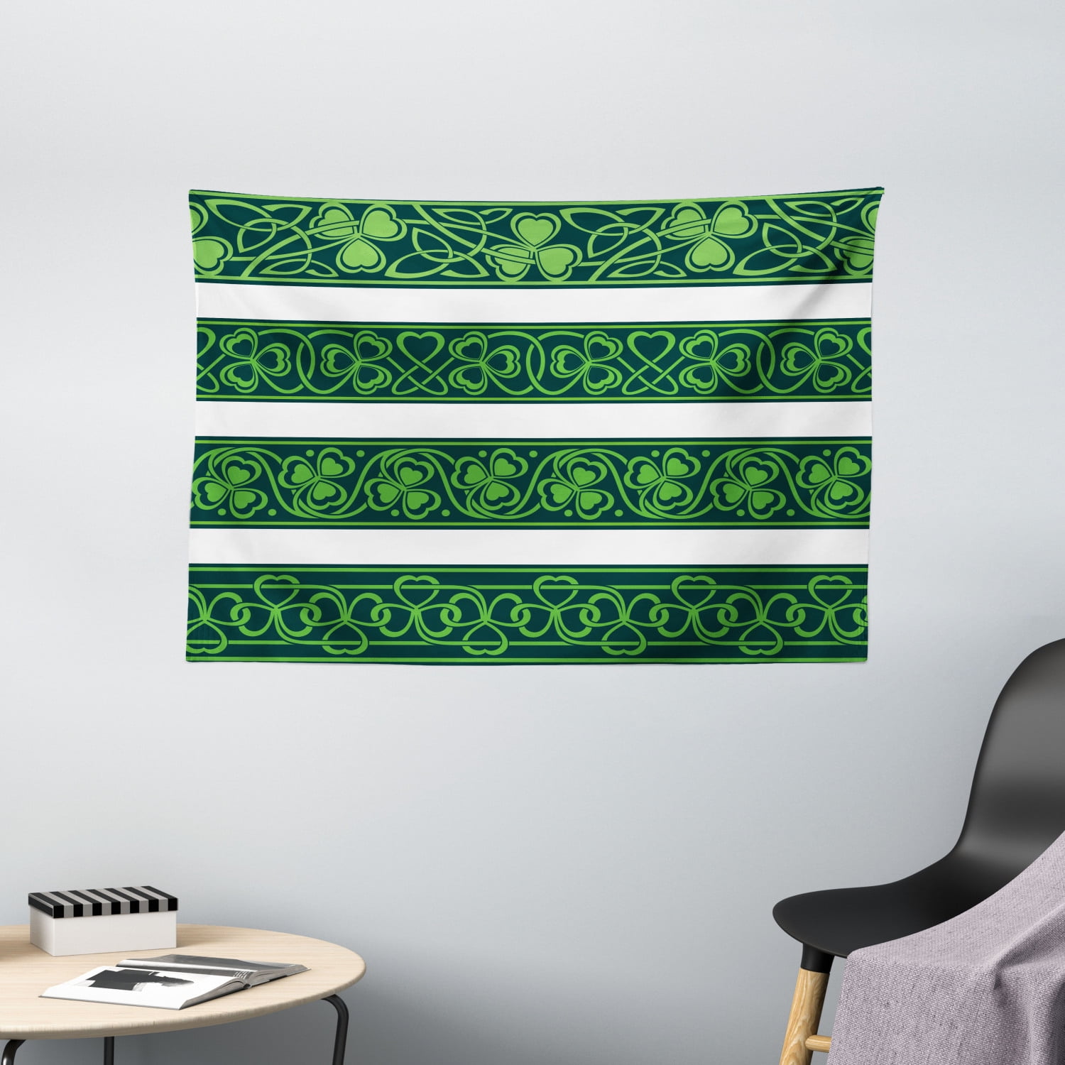 Irish Tapestry, Set of Four Shamrock Borders Gaelic Nature Botany Theme ...
