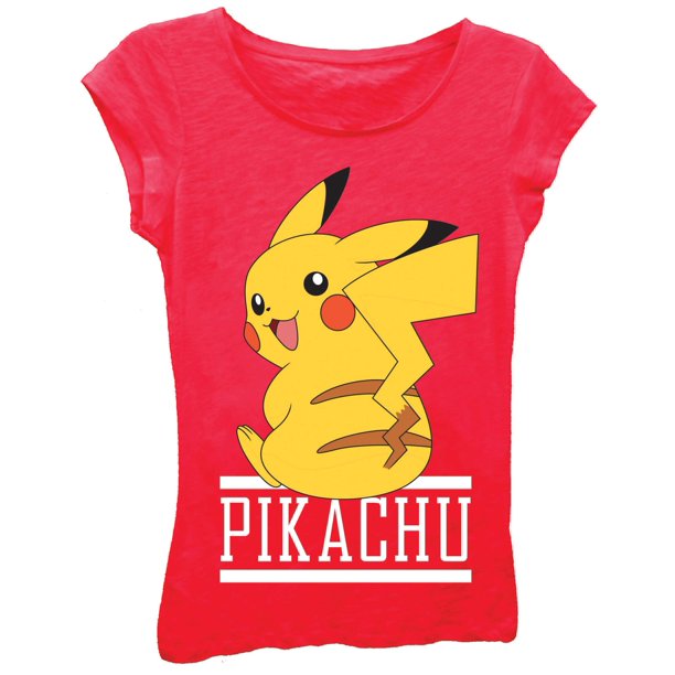 Pokémon - Girls' Pikachu Sitting Short Sleeve Graphic T-Shirt - Walmart ...