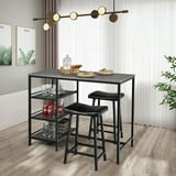 Costway 3 Piece Counter Height Dining Bar Table Set w/2 Stools&3 ...