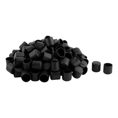 Furniture Table Leg PVC Round Tube Foot Covers Black 19mm Inner Dia 100 ...