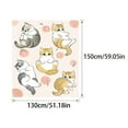 1pc Hand-Drawn Cartoon Cat Print Cozy Throw Blanket, Reversible, All ...
