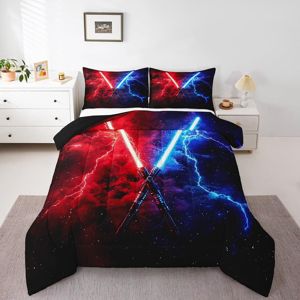 Click here for Yst Lightsaber Bedding Set Lightning Galaxy Comfor... prices