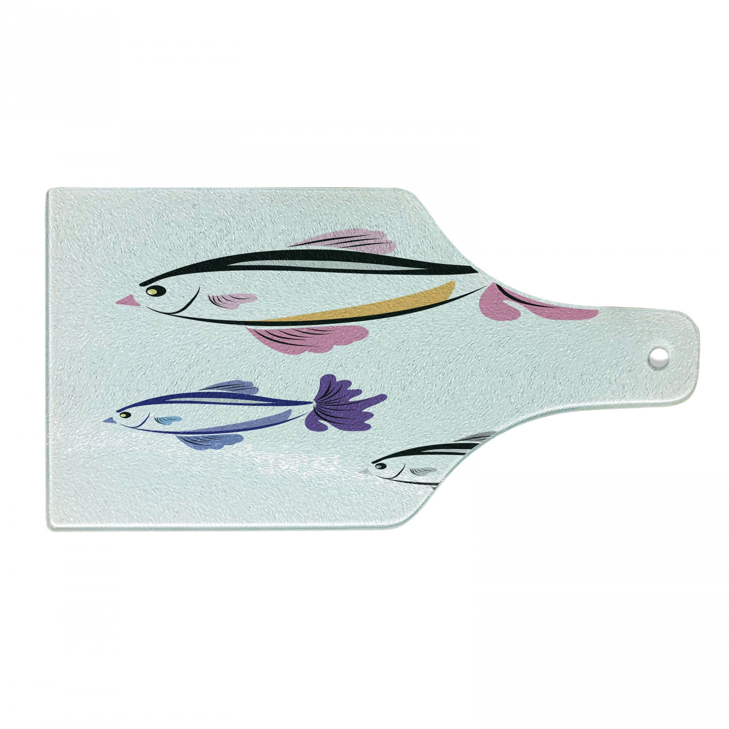 Fish Cutting Board, Illustrated Marine Aquarium Fishes with the Face of ...