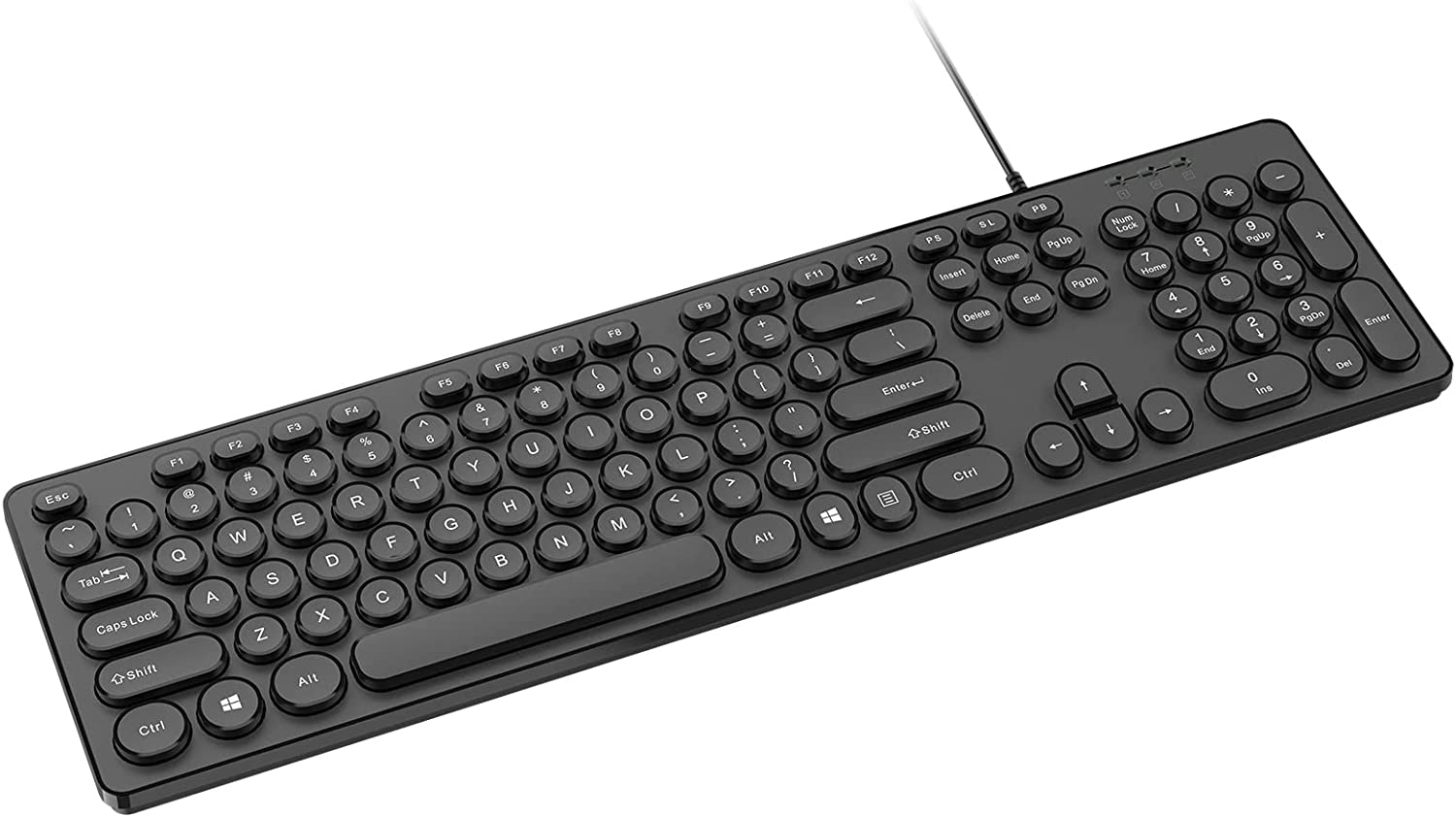 Wired USB Keyboard, Low-Profile Full Size Computer Keyboard, Basic ...