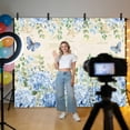 Blue Hydrangea Photography Backdrop 7x5FT, Rustic Summer Blue Floral ...
