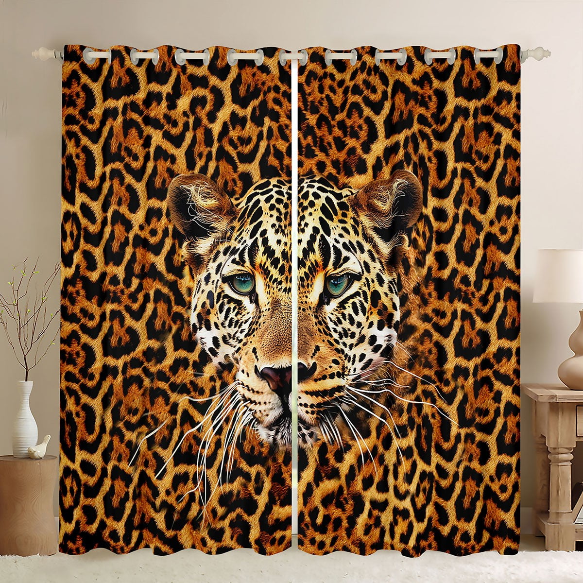 Click here for Erosebridal Animal Leopard Curtains Pack Of 2 (52x... prices