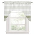 Abstract Stripe Swag Curtain Valance for Windows, Classic Sage Green ...