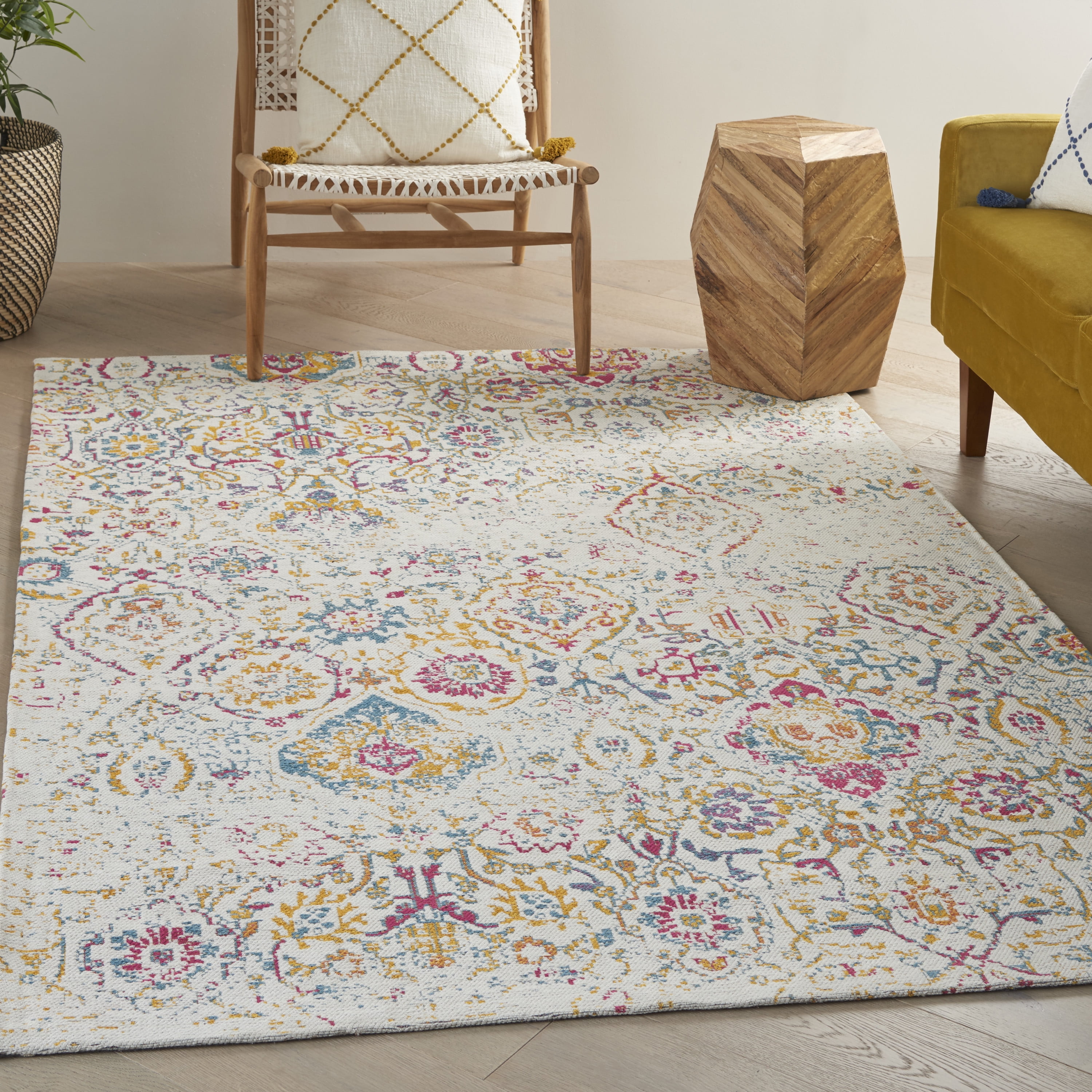 Nourison Damask 5' x 7' Multicolor Damask Indoor Rug - Walmart.com