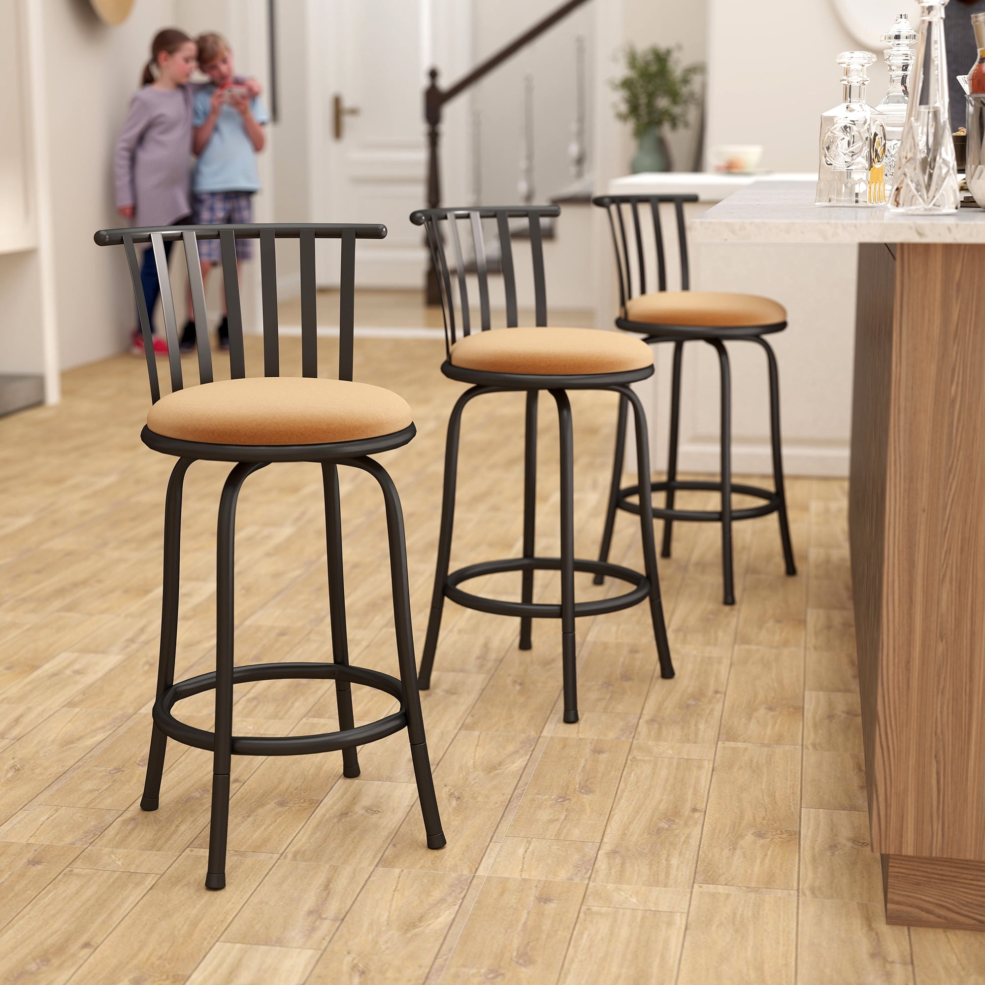 Click here for Homy Casa 3 Pack Adjustable Height Pub Stool  Faux... prices