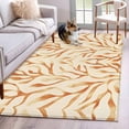 Abstract Coral Rectangle Area Rug 3x5 ft Beige Orange Color Block ...
