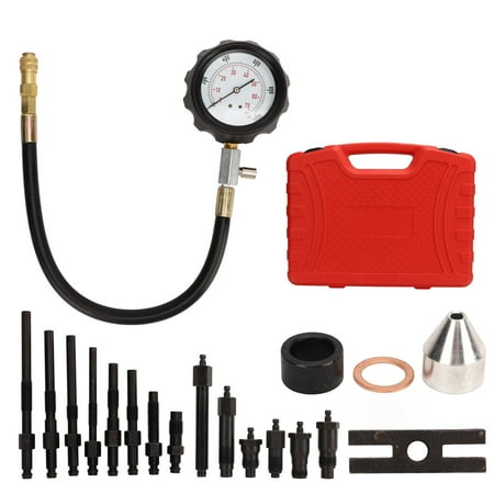 19Pcs Engine Compression Tester Kit 9 Glow Plugs 4 Injector Adaptor ...