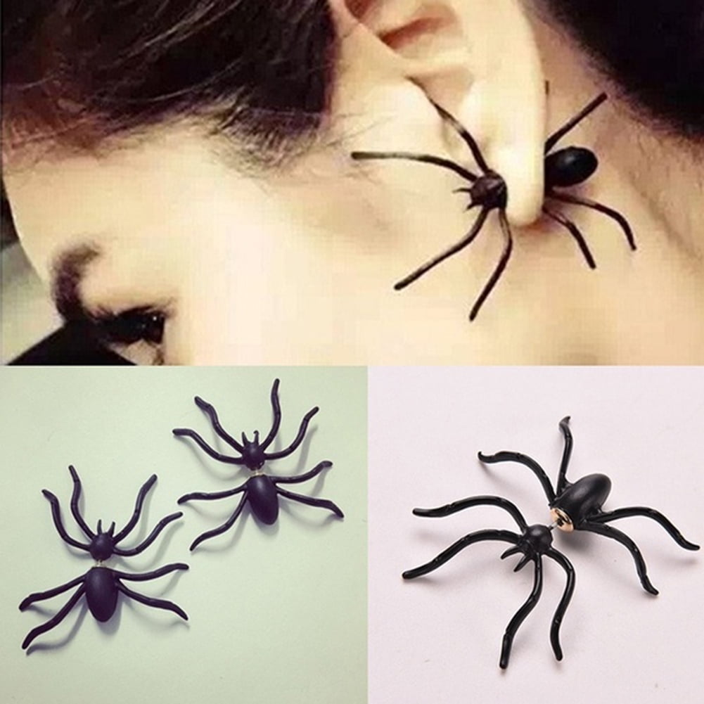 Cheers 1Pc Fashion Halloween Scary Spider Shape Piercing Earring Ear ...