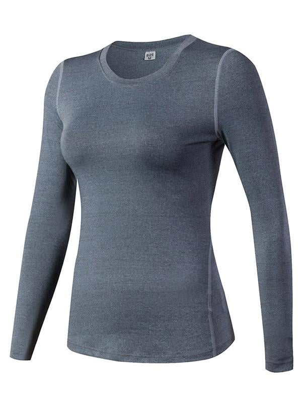 Women's Compression Shirt Dry Fit Athletic Long Sleeve Running T-Shirt ...