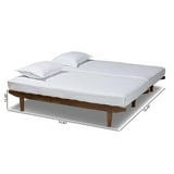 Free Shipping! Hiro Contemporary Walnut Finished Wood Bed Frame ...