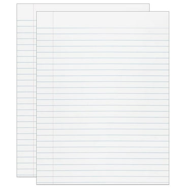 Pacon, Composition Paper, White, 3-Hole Punched, Red Margin, 3/8" Ruled ...