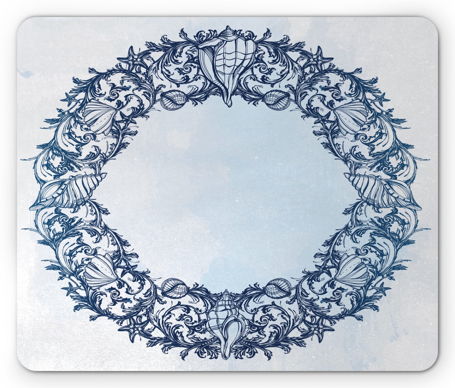 Occult Mouse Pad, Circular Ornamental Occult with Floral Details Spirit ...