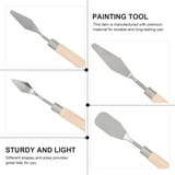 7Pcs Wooden Handle Stainless Steel Spatula for Painting Use Portable ...