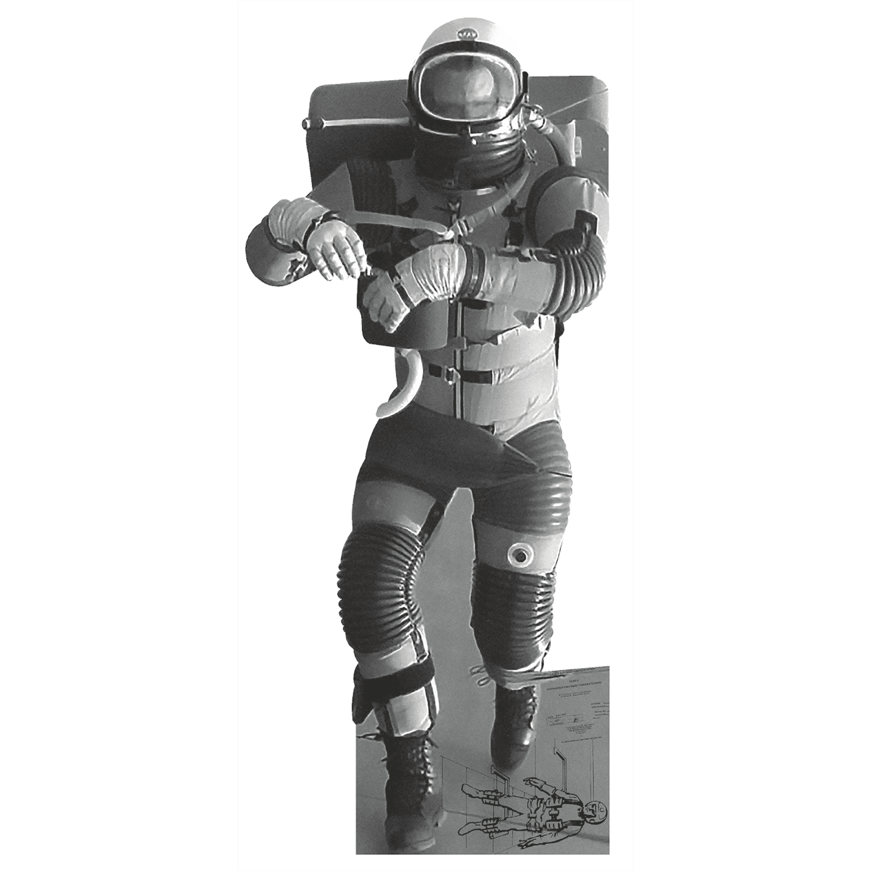 H69355 NASA Astronaut 1966 Experiment Lunar Gravity Space Suit ...